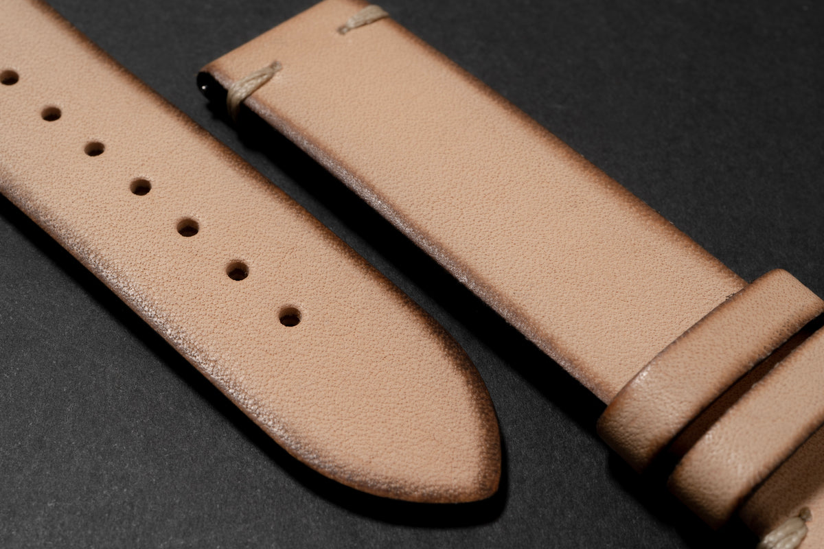 VS01.3 - CayCan&Co. Vintage Flax Leather Strap 復古淺杏色真皮錶帶 – ByWatching